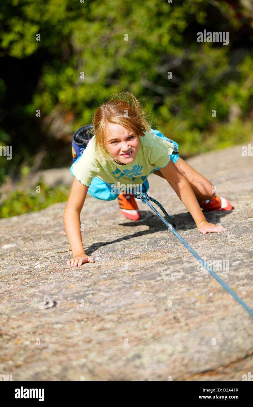 Colorado, Boulder Canyon, Watermark Slab. Girl Top Rope Climbing ...