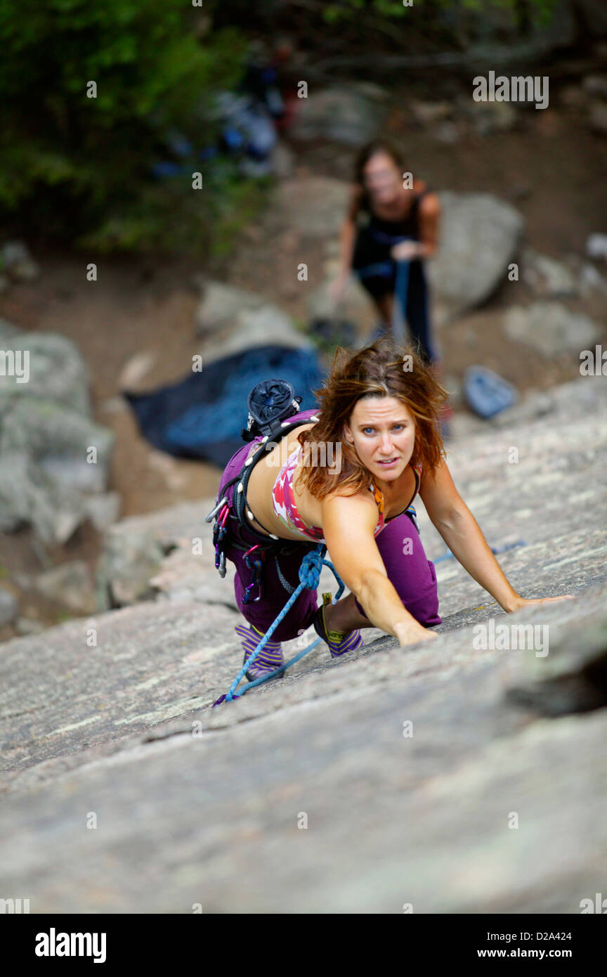 Colorado, Boulder. Female Climbing "The Memory Of Trees" On Watermark ...