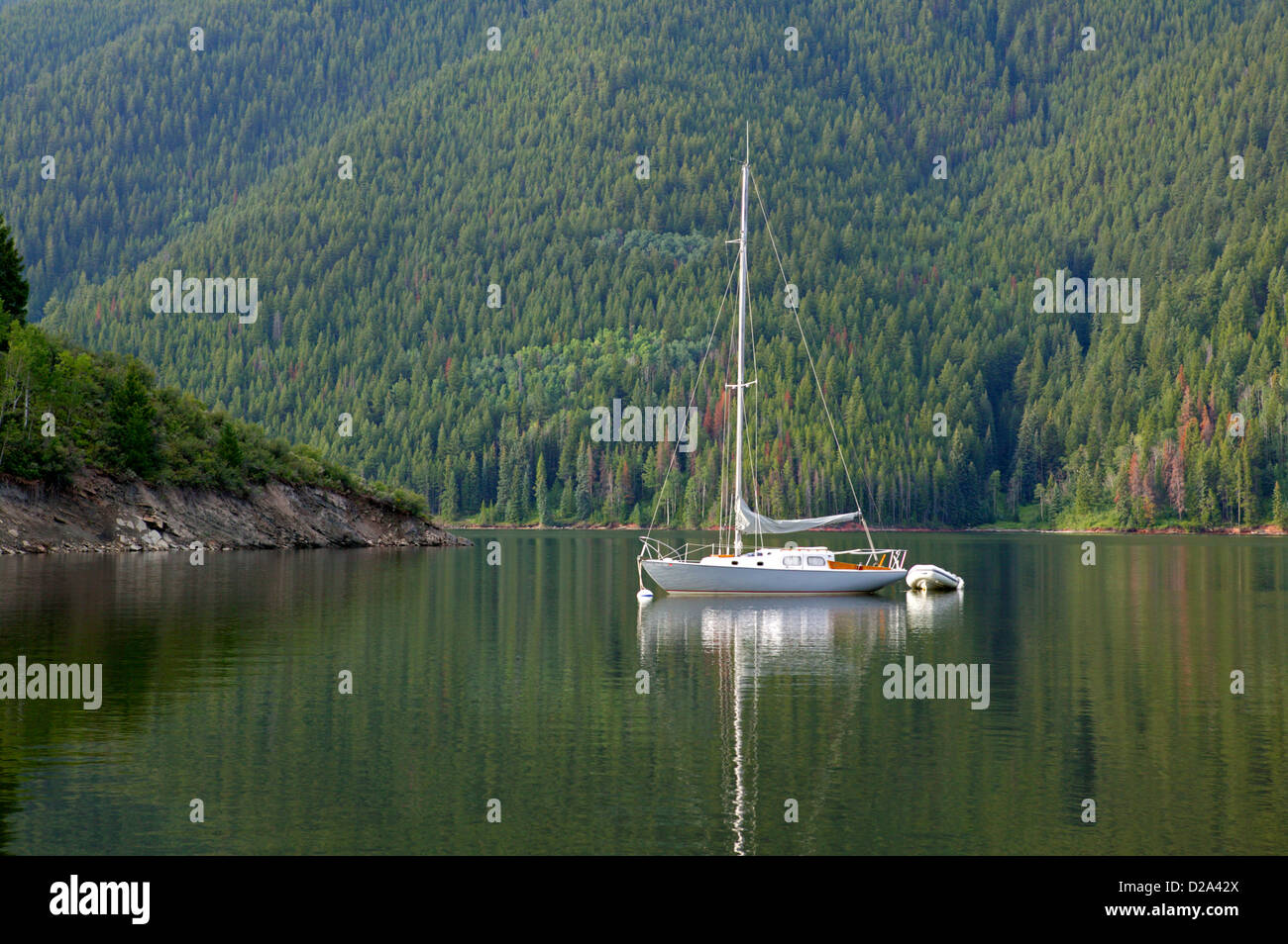 Colorado, Reudi Reservoir, Near Basalt. Pearson Triton Sailboat Stock ...