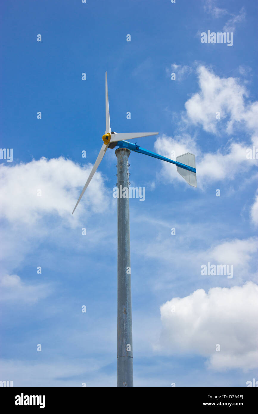 Wind wheel with brightly blue sky Stock Photo - Alamy