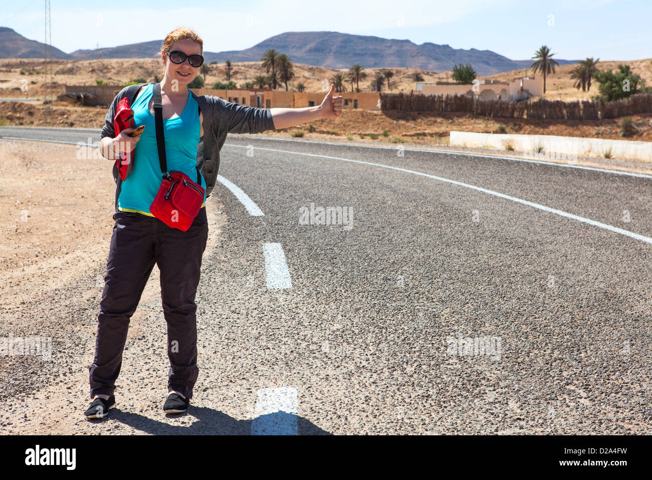 Hitching lift hi-res stock photography and images - Alamy