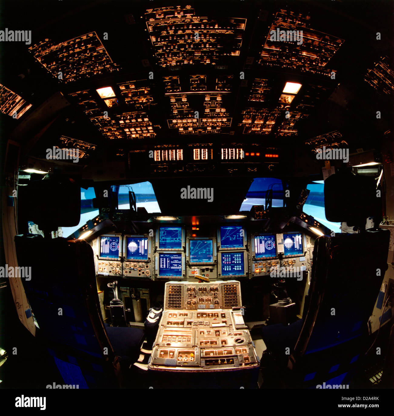 Texas, Houston, Johnson Space Center. Interior View Of Orbiter'S ...