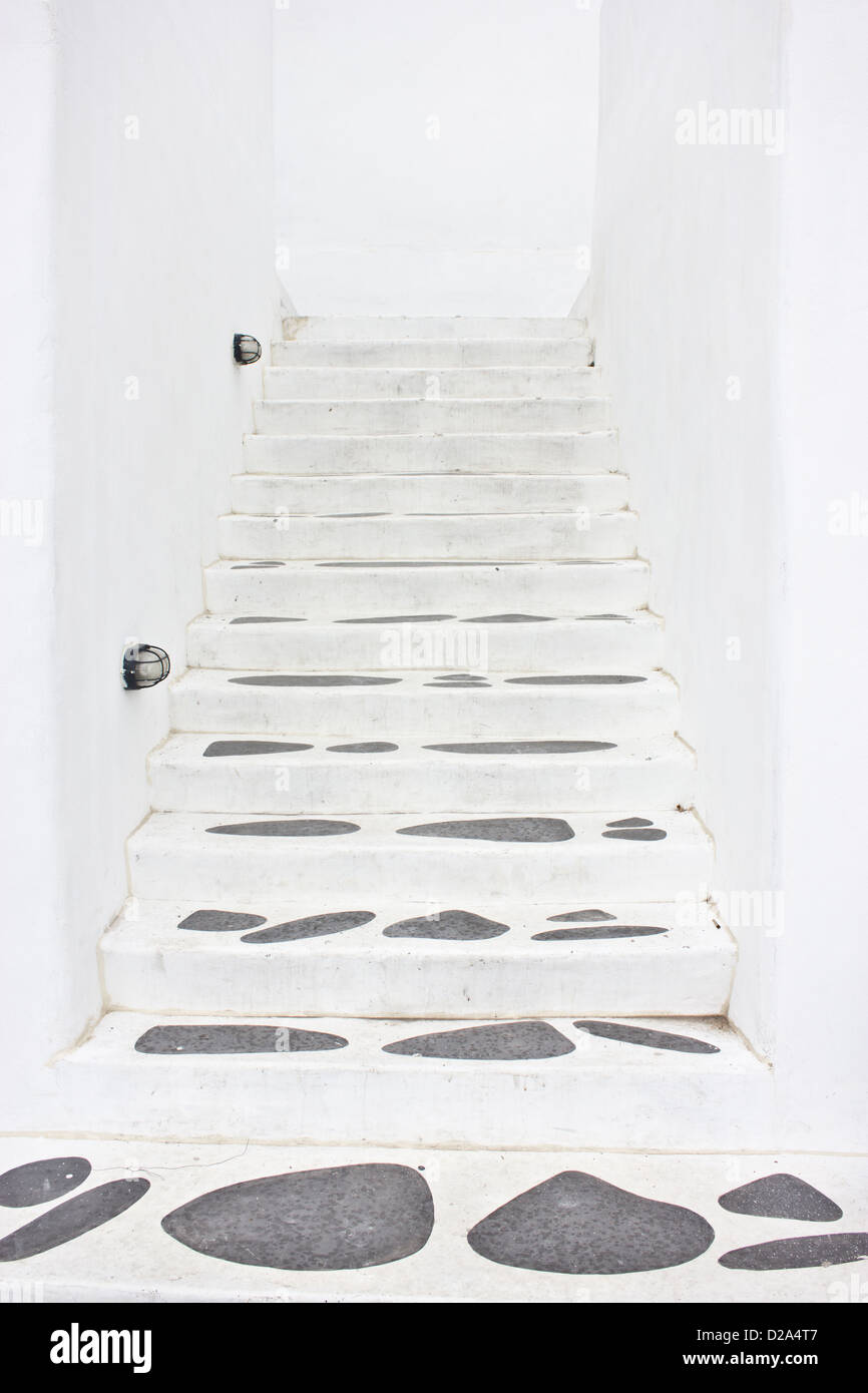 White cement ladder with decorating Stock Photo - Alamy