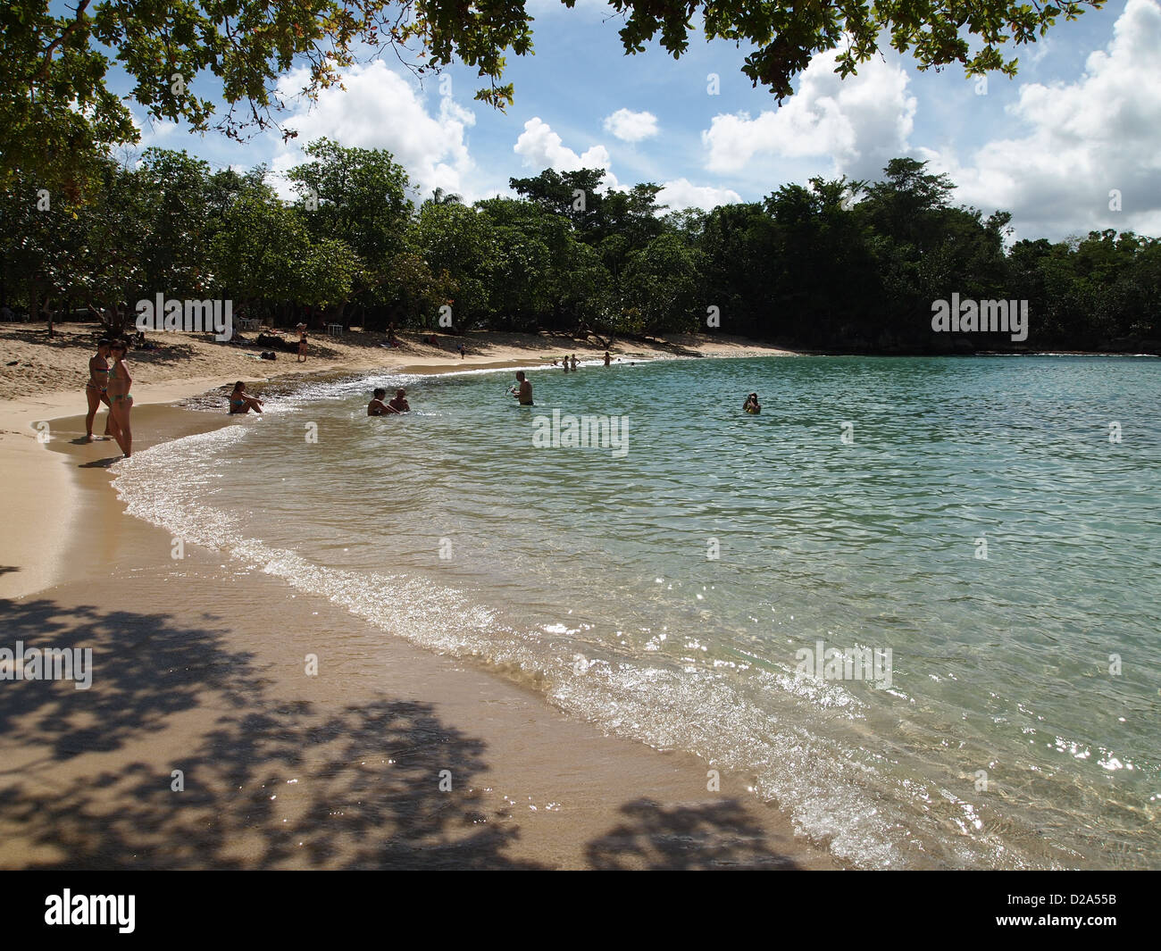 Swimmers in a nice bay Stock Photo - Alamy