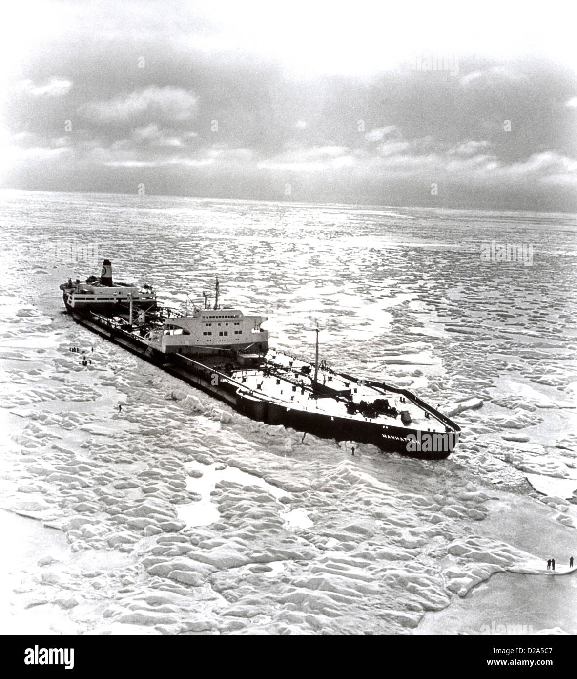 S.S. Manhattan, Ice Breaking Tanker. Aerial View Stock Photo - Alamy