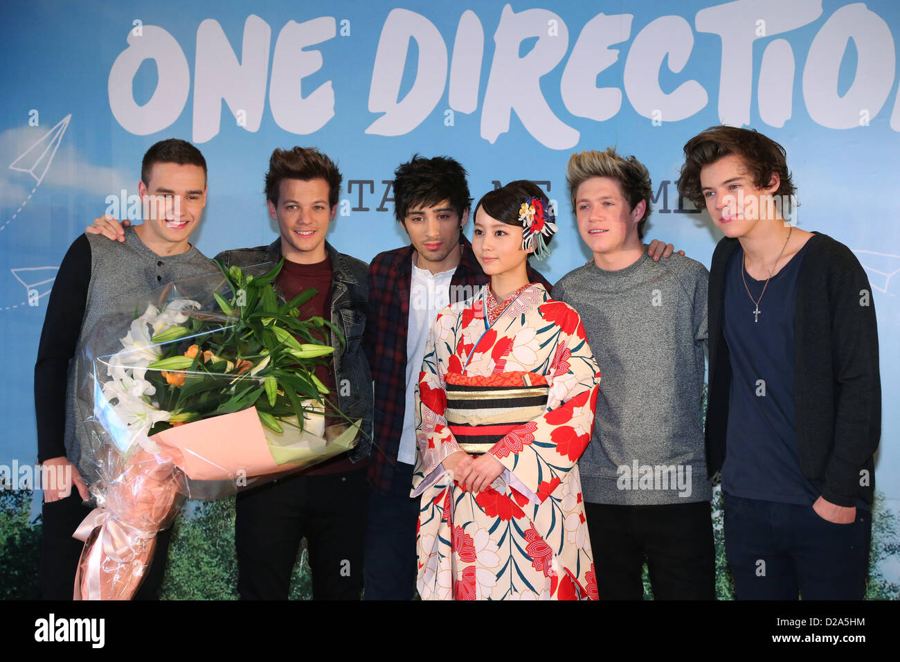 Tokyo, Japan. 18th January 2013. (L-R) Liam Payne, Louis Tomlinson ...