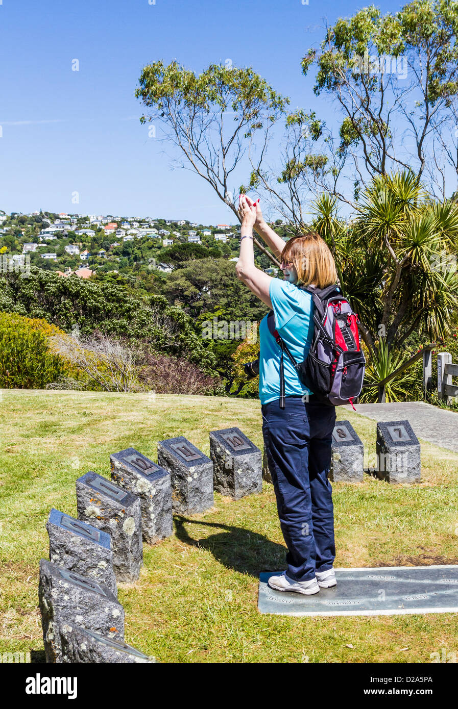 Human sundial feature at the Carter Observatory, Wellington, New ...