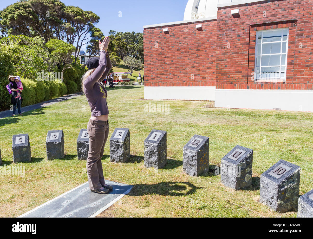 Human sundial feature at the Carter Observatory, Wellington, New ...