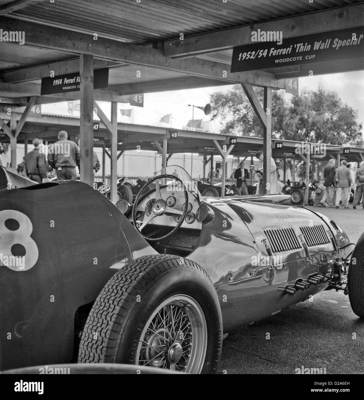 Ferrari 'thin wall special' racing car in the paddock at the Goodwood ...