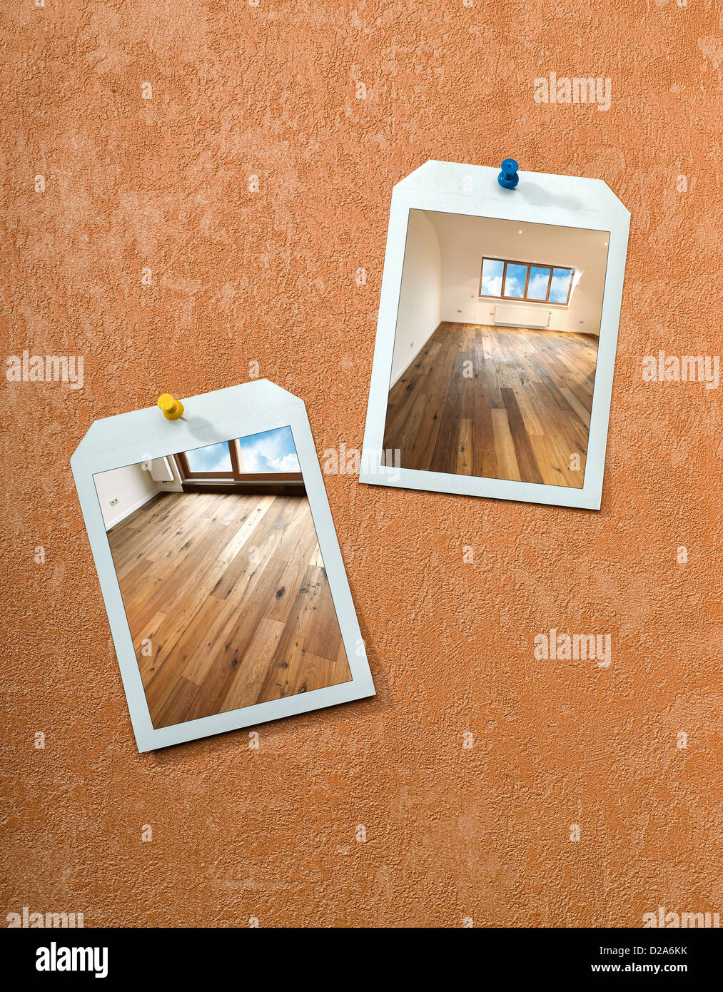 frame on a painted wall Stock Photo - Alamy