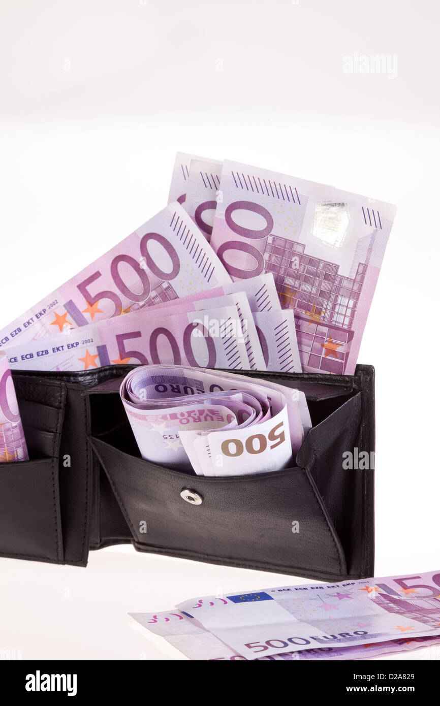 Berlin, Germany, Euro notes with purse Stock Photo - Alamy