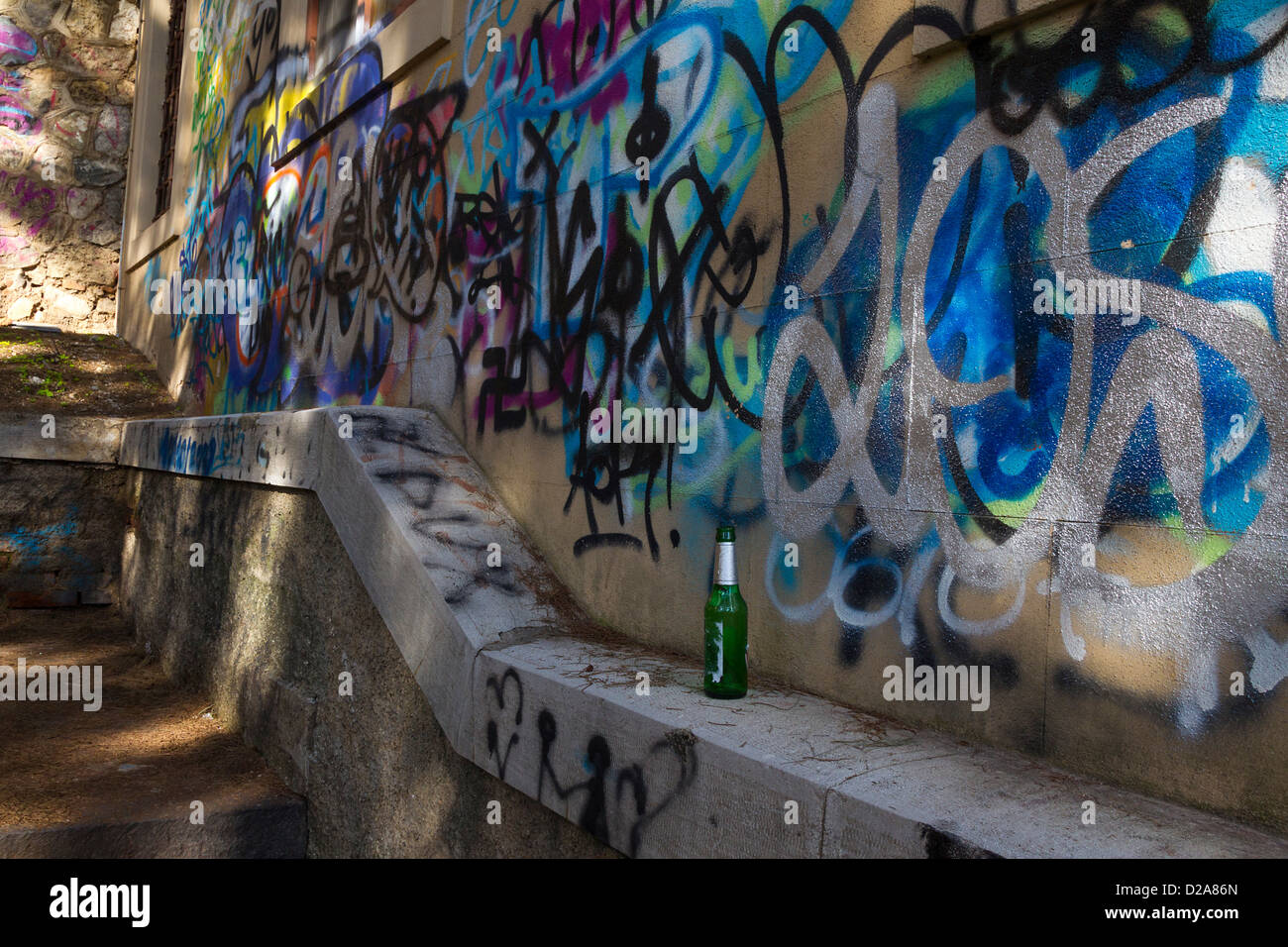 Walls defaced with Graffiti Stock Photo - Alamy