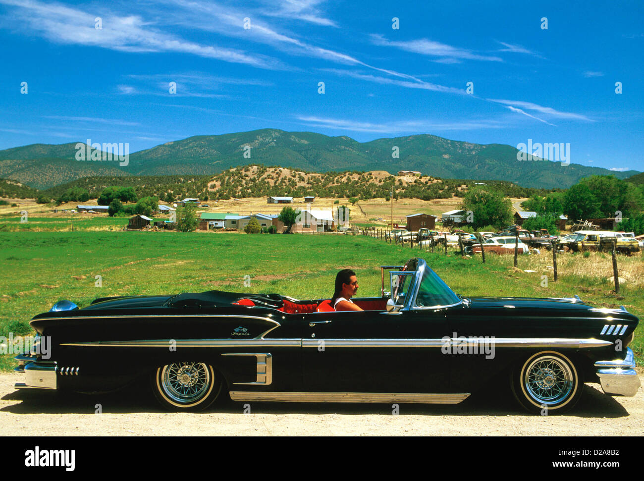 Black Convertible 1958 Chevrolet Impala Stock Photo - Alamy