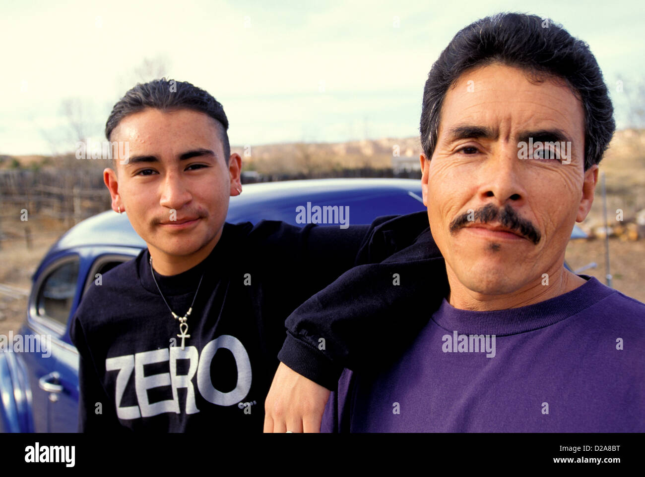 Mexican American Father And Son Stock Photo - Alamy