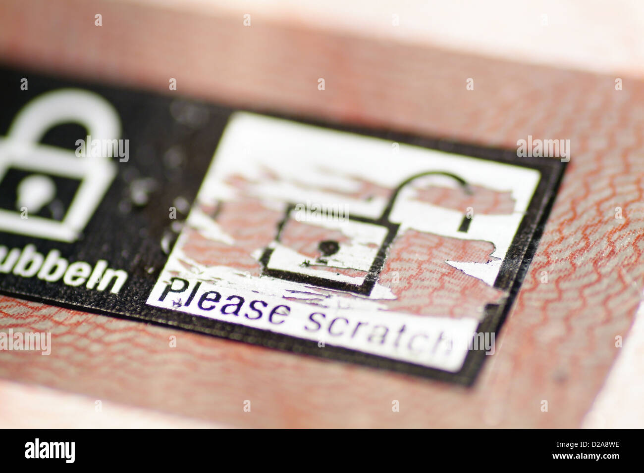 Hamburg, Germany, with a scratch field verborgenener PIN Stock Photo ...