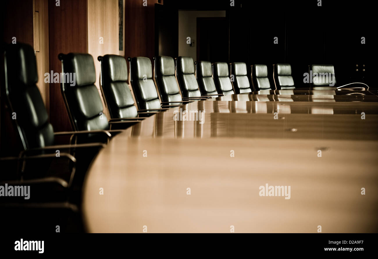 Berlin, Germany, conference table and chairs in a conference room Stock ...