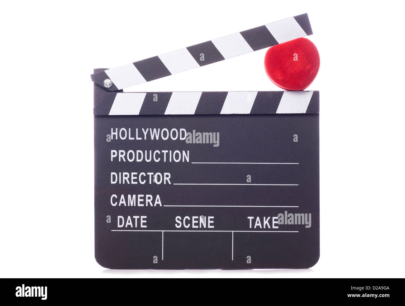 Clapper board with heart studio cutout Stock Photo - Alamy