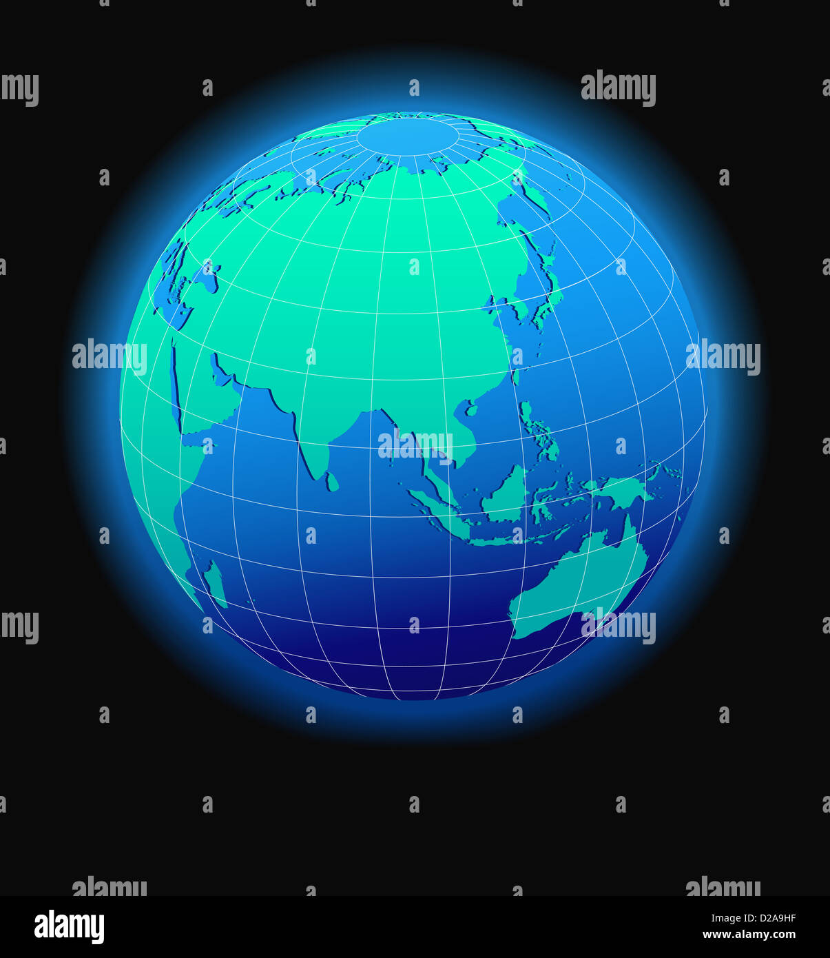 Asia in global map hi-res stock photography and images - Alamy