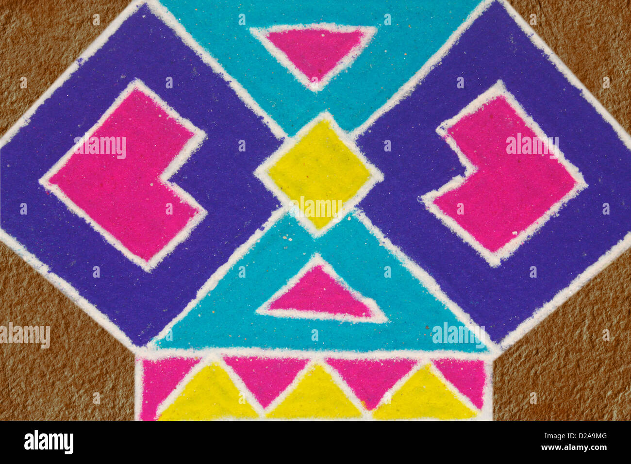 Colorful Rangoli during Diwali festival, Maharashtra, India Stock Photo ...