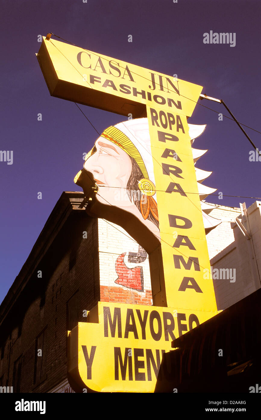 Texas el paso advertisement native american figure hi-res stock ...