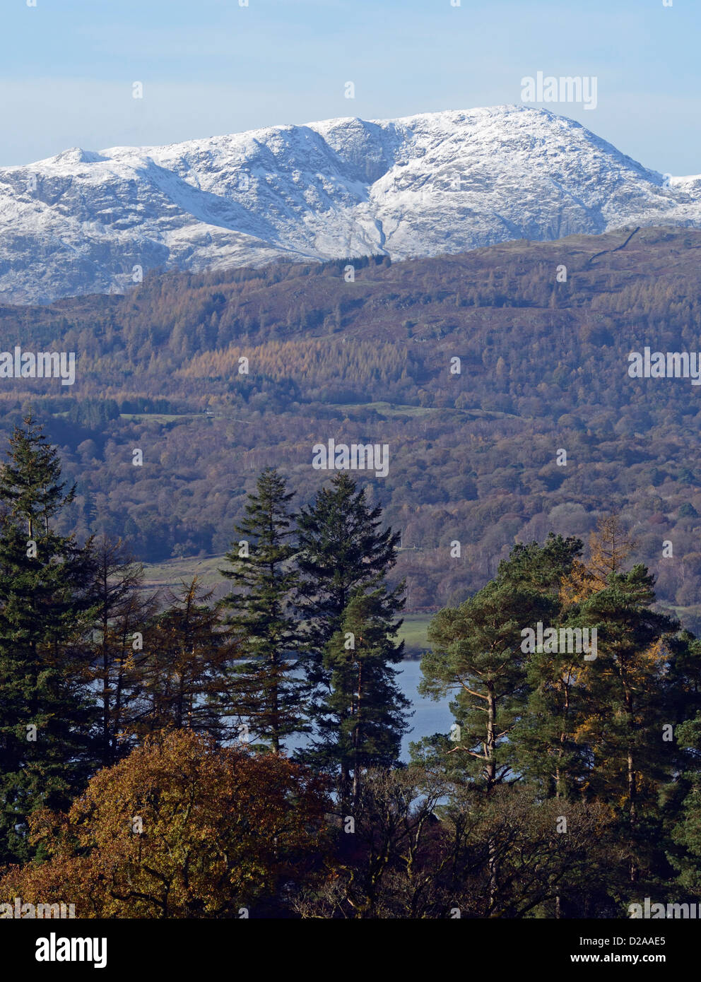 Wetherlam and Windermere in Autumn. Lake District National Park ...