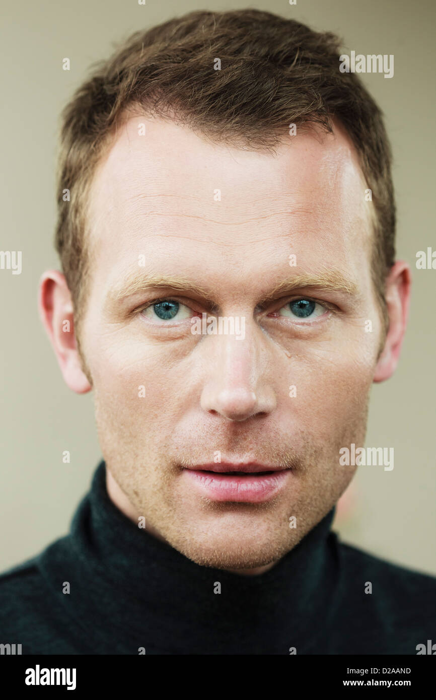 Close up mans serious face hi-res stock photography and images - Alamy