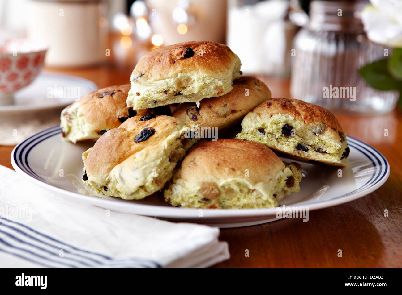 Plate of fruit scones on table Stock Photo - Alamy