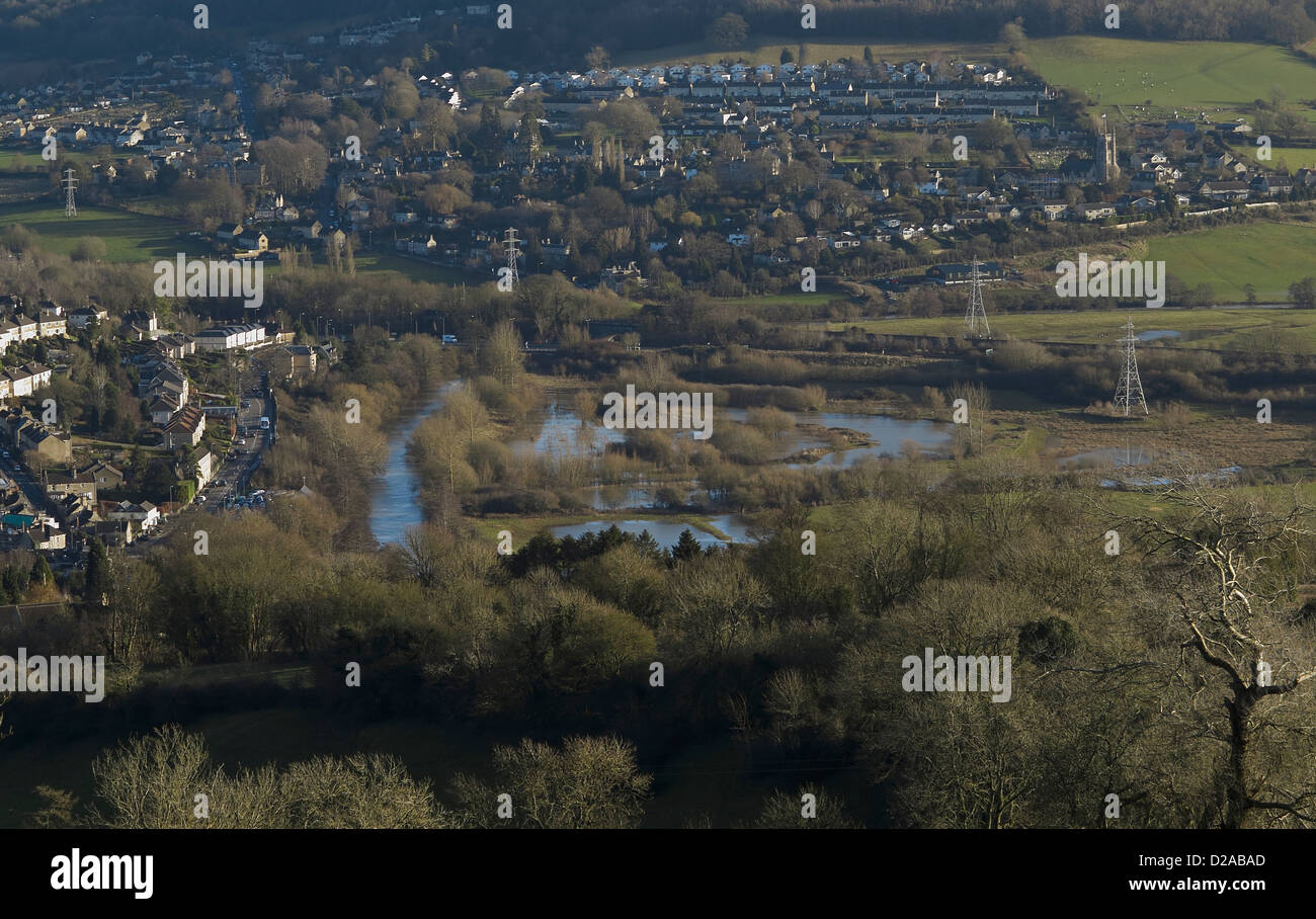 Flood control Oxbow along the Avon River Batheaston Bath Somerset ...