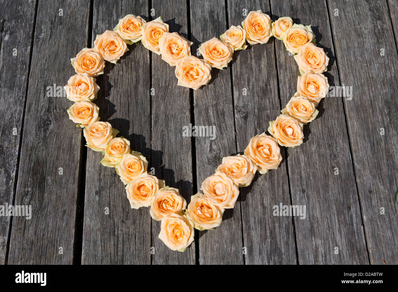 Roses arranged in heart shape Stock Photo - Alamy