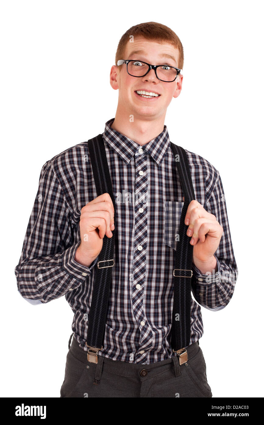 Portrait of a young nerd Stock Photo - Alamy