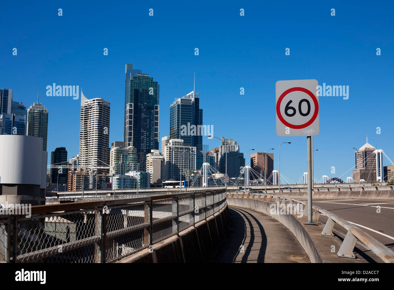 60 km speed limit road sign Darling Harbour Sydney Australia with ...