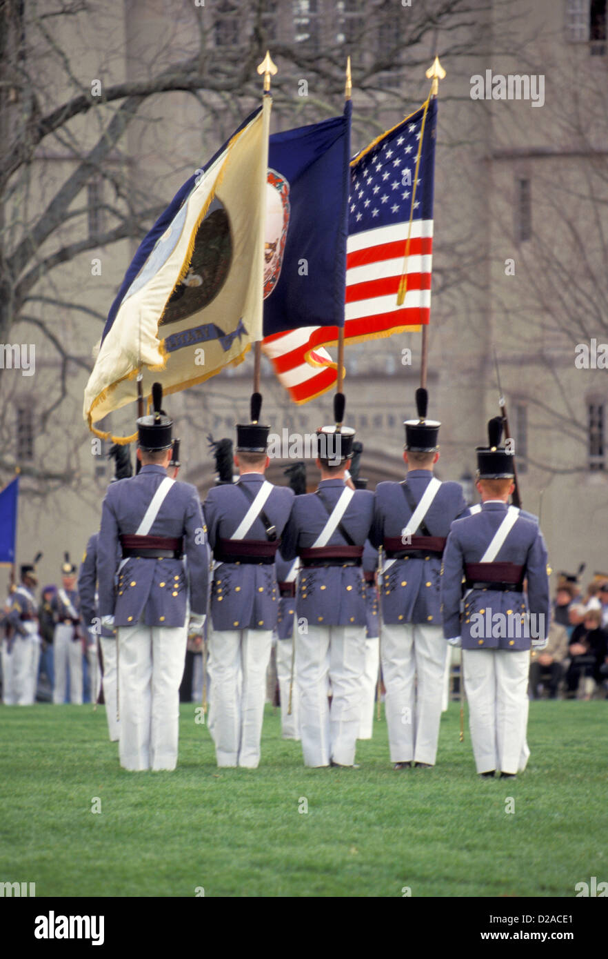 Virginia, Lexington. Flagbearers At Virginia Military Institute, New ...