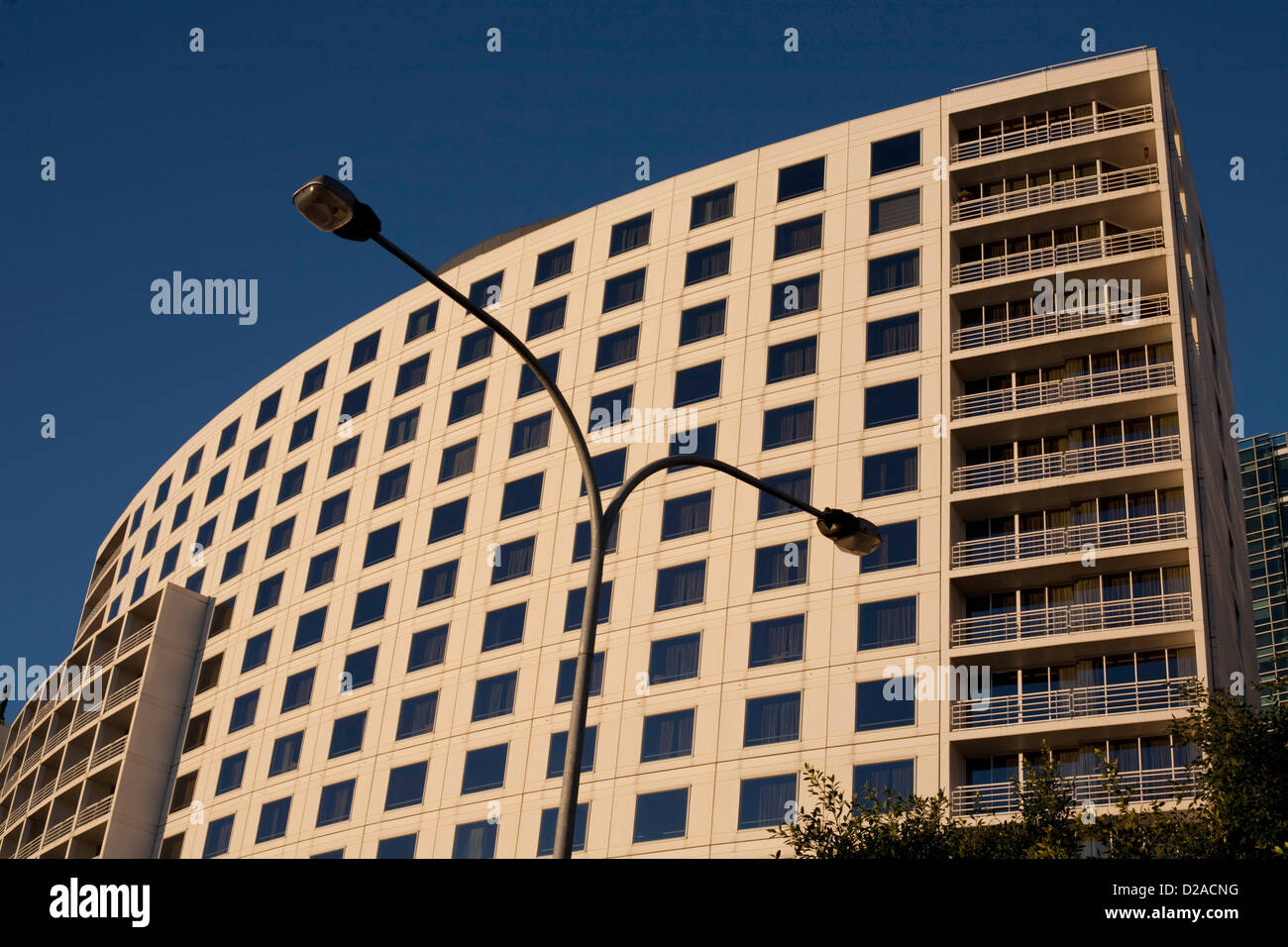 Profile of modern Street lighting set against modern architectural ...
