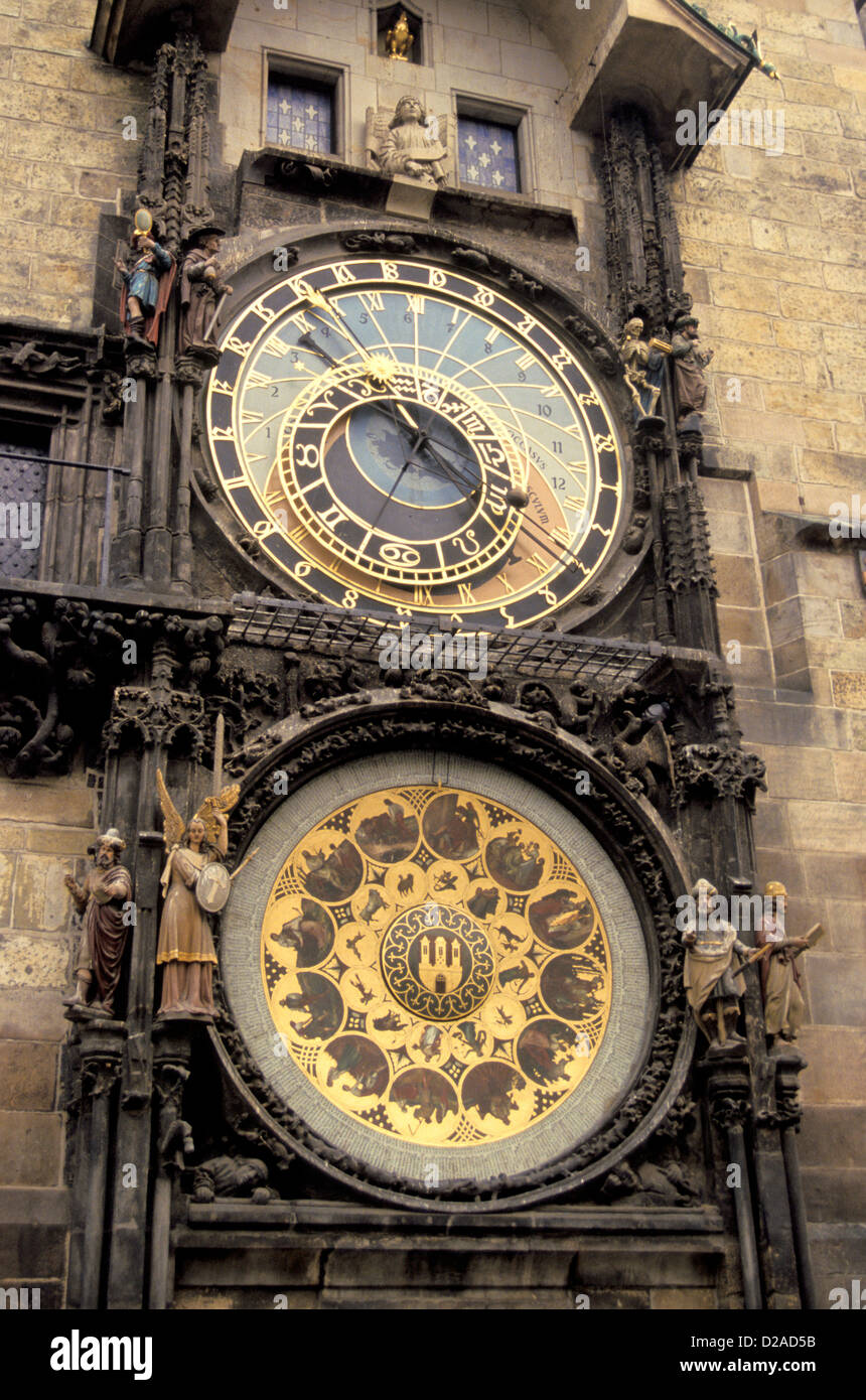 Czech Repulic. Prague. Old Town Square. 15Th Century Astronomical Clock ...