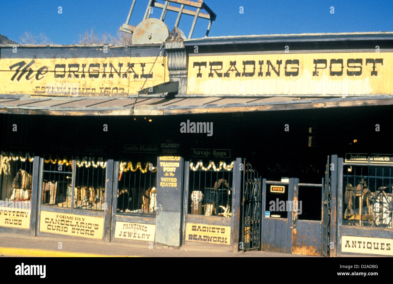 New Mexico, Santa Fe. Exterior Trading Post Stock Photo - Alamy