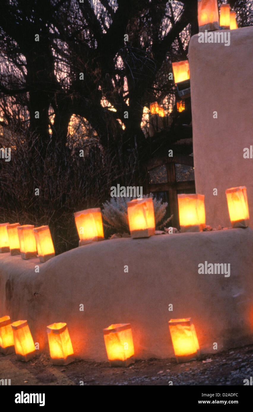 New Mexico, Santa Fe. Christmas Time At The Loretto Inn, Decorated With ...