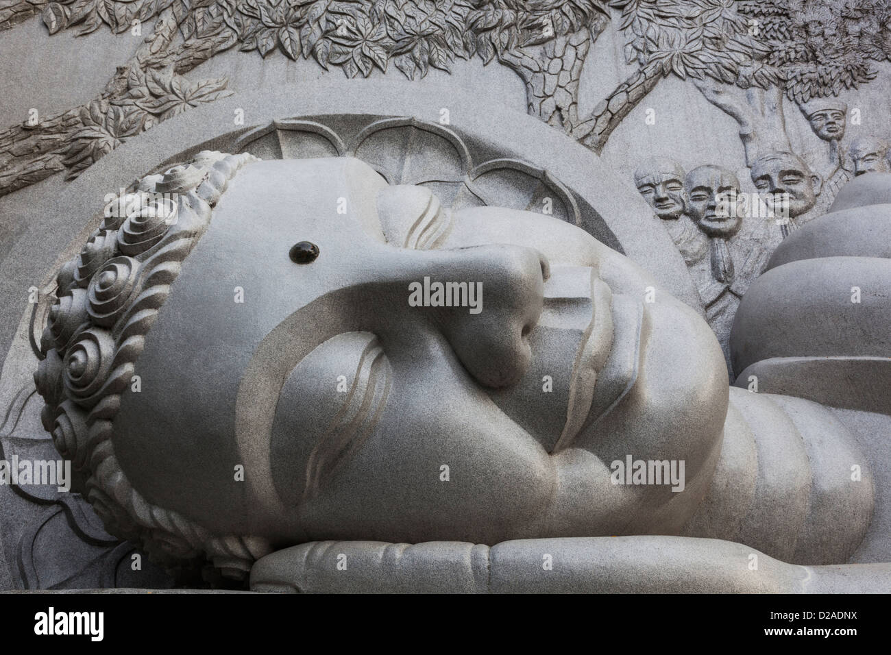 Vietnam, Nha Trang, Long Son Pagoda, Reclining Buddha Statue Stock ...