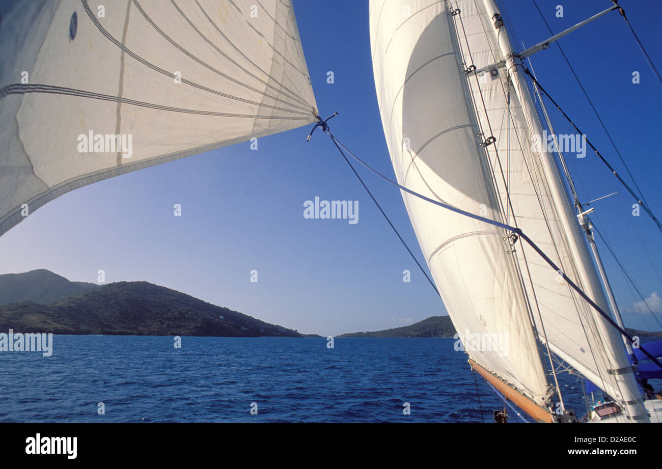 70-Foot Ketch Restored. Sails In The Wind Stock Photo - Alamy