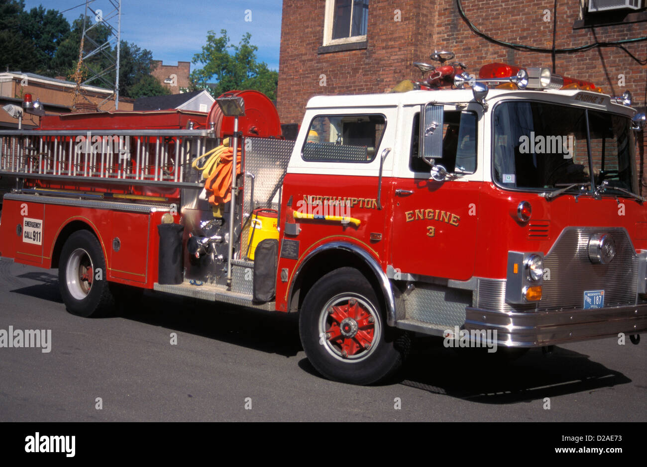 Massachusetts, Northampton. Fire Engine Stock Photo - Alamy