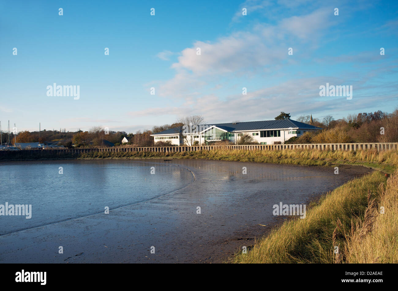 Commercial building beside the river Deben, Melton, Suffolk, UK Stock ...