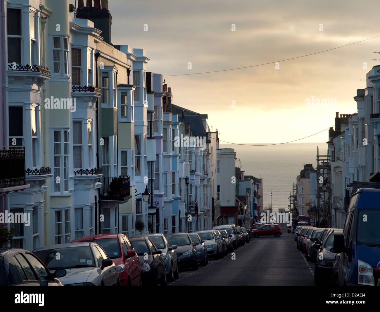 A residential street in central Brighton, England Stock Photo - Alamy