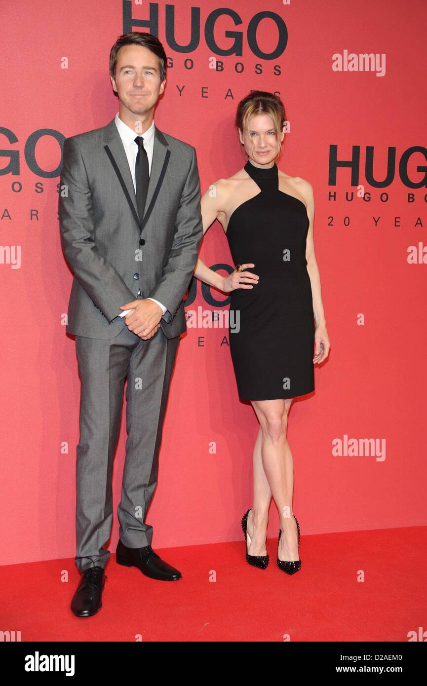 Actors Edward Norton and Renee Zelleweger attend to the Hugo Boss ...