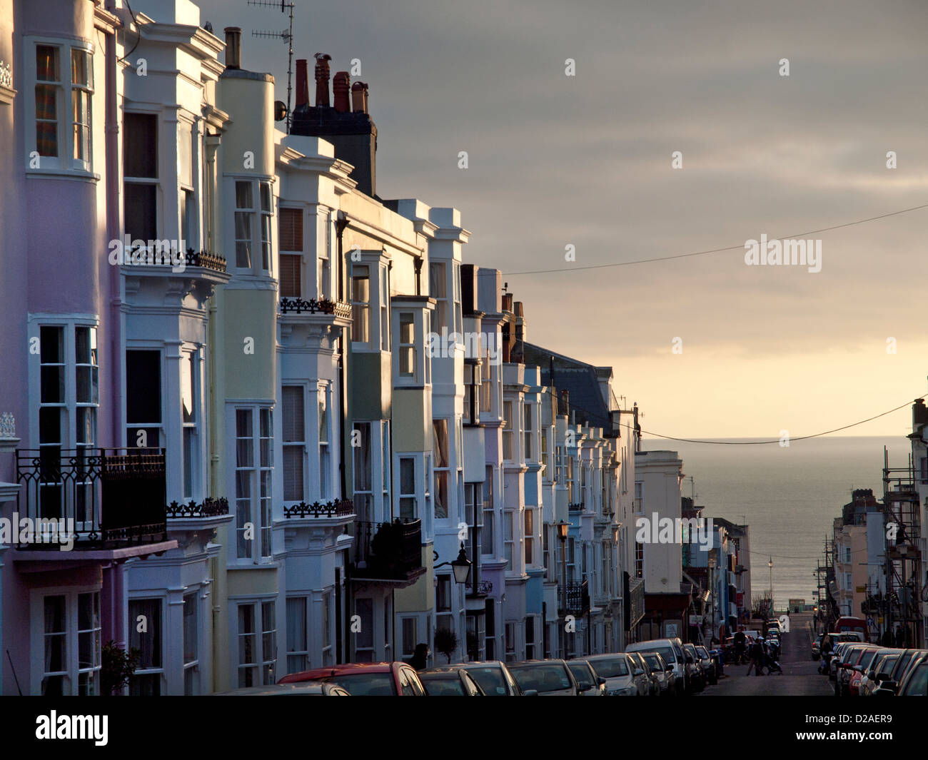 A residential street in central Brighton, England Stock Photo - Alamy