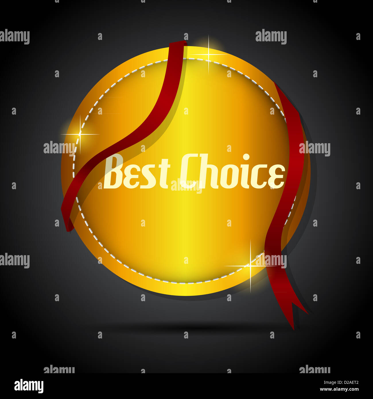 Vector best choice label with red ribbon Stock Photo - Alamy