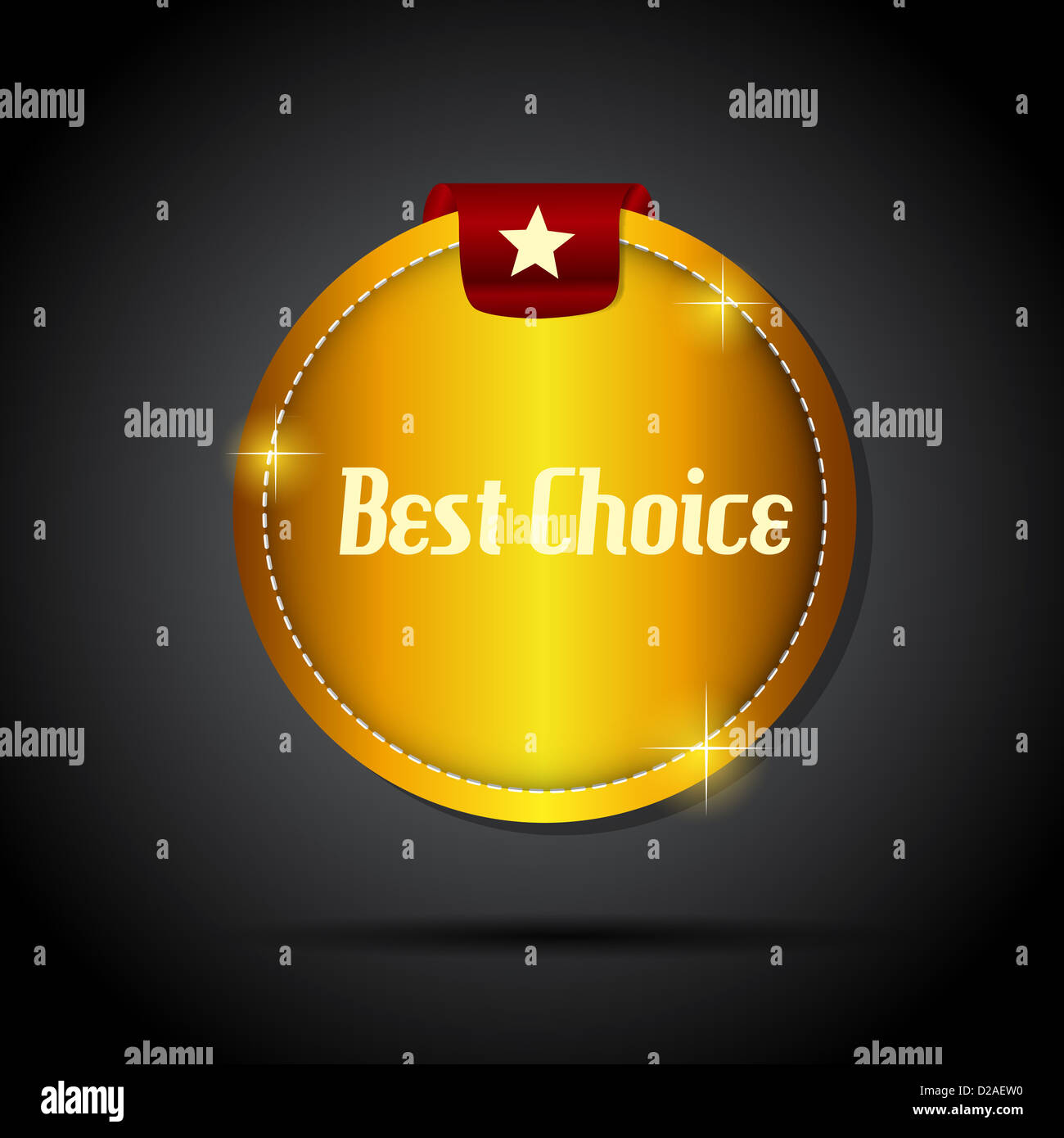 Vector best choice label with red ribbon Stock Photo - Alamy