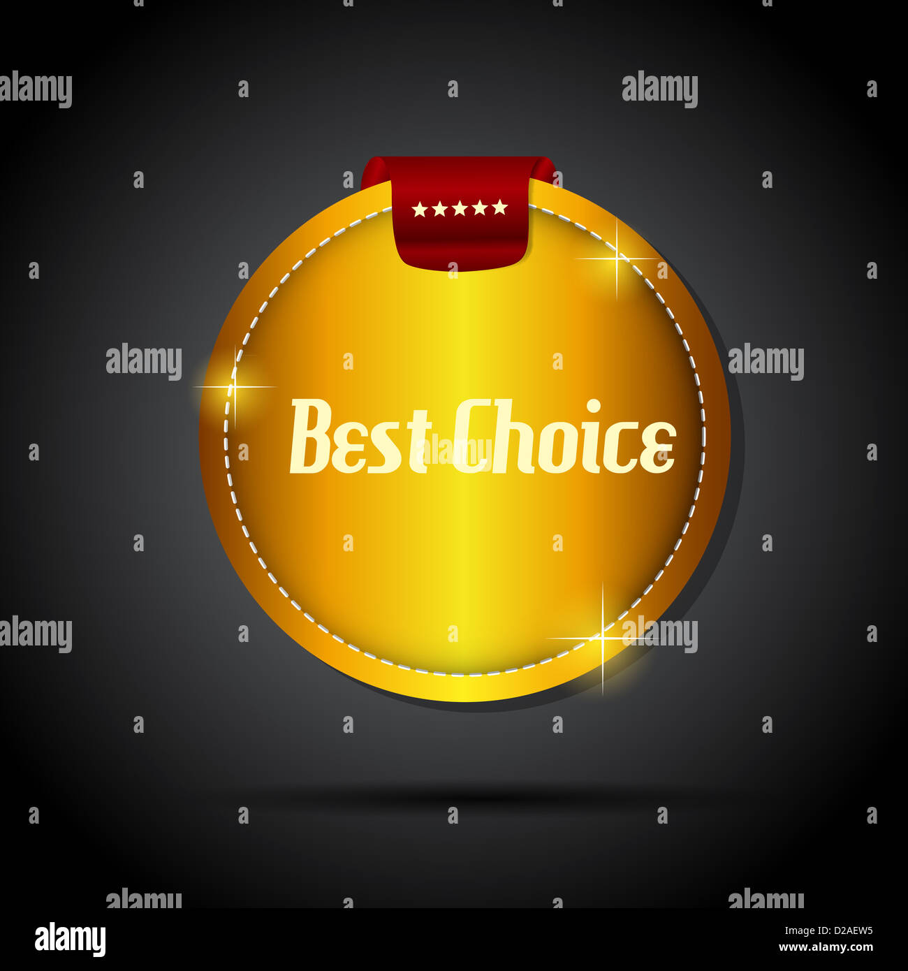 Vector best choice label with red ribbon Stock Photo - Alamy