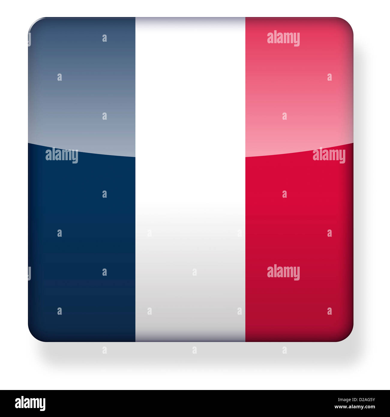France flag as an app icon. Clipping path included Stock Photo - Alamy