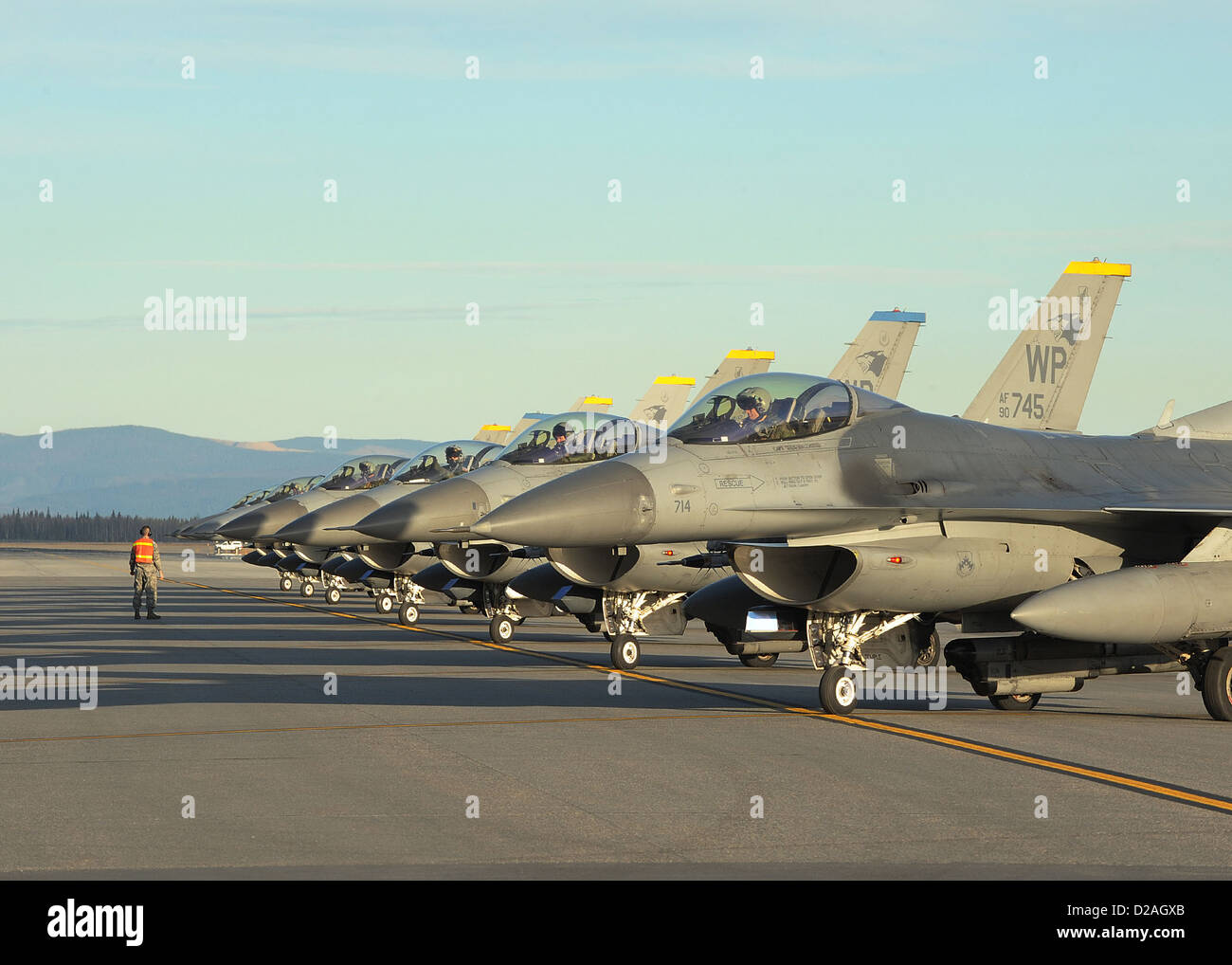 Several f 16 fighting falcons with the 35th fighter squadron hi-res ...