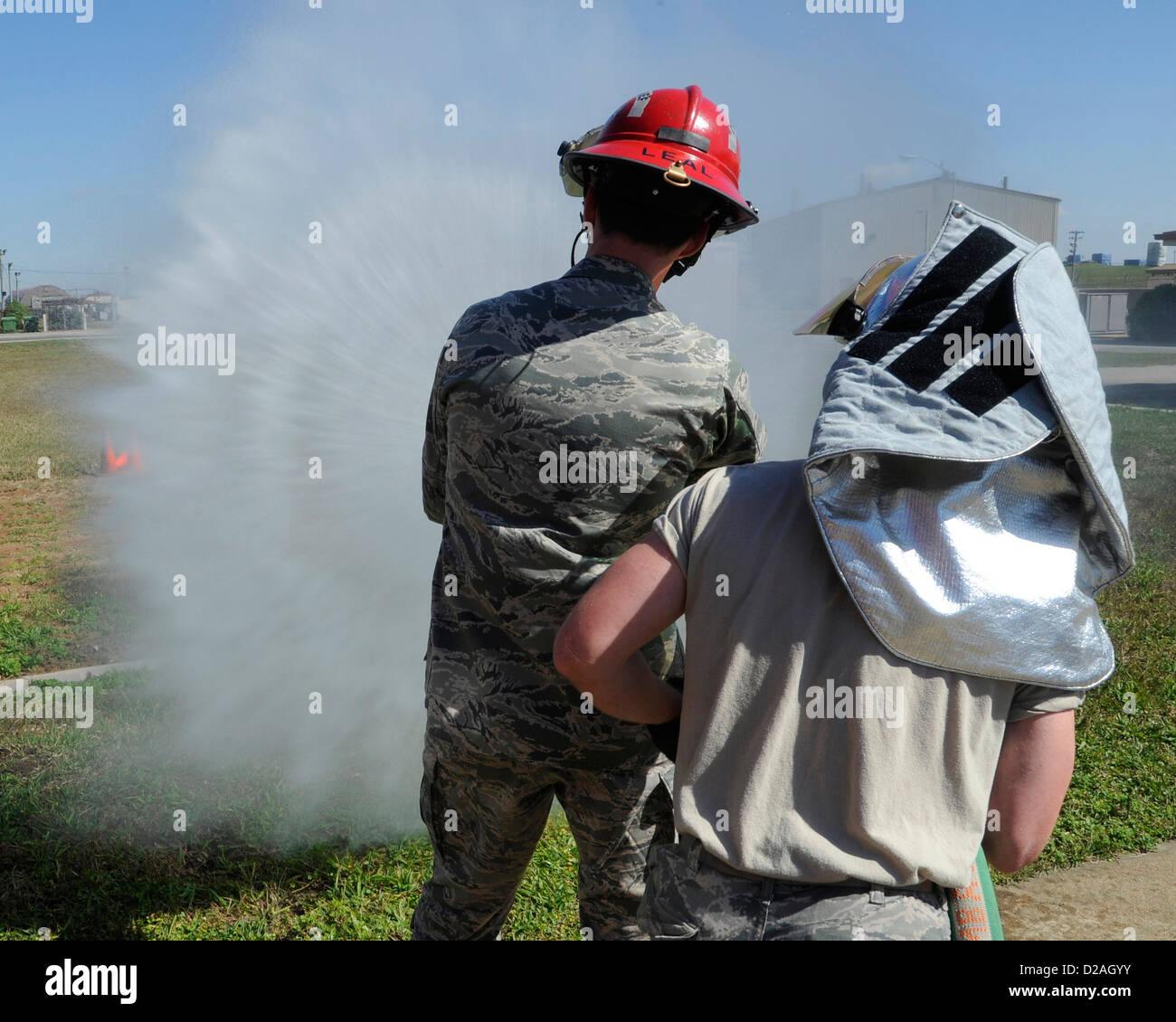 Airman First Class Jayden Steier, right, 8th Civil Engineer Squadron ...