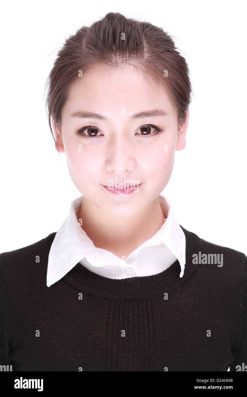 A Beautiful girl Isolated On a White background Stock Photo - Alamy